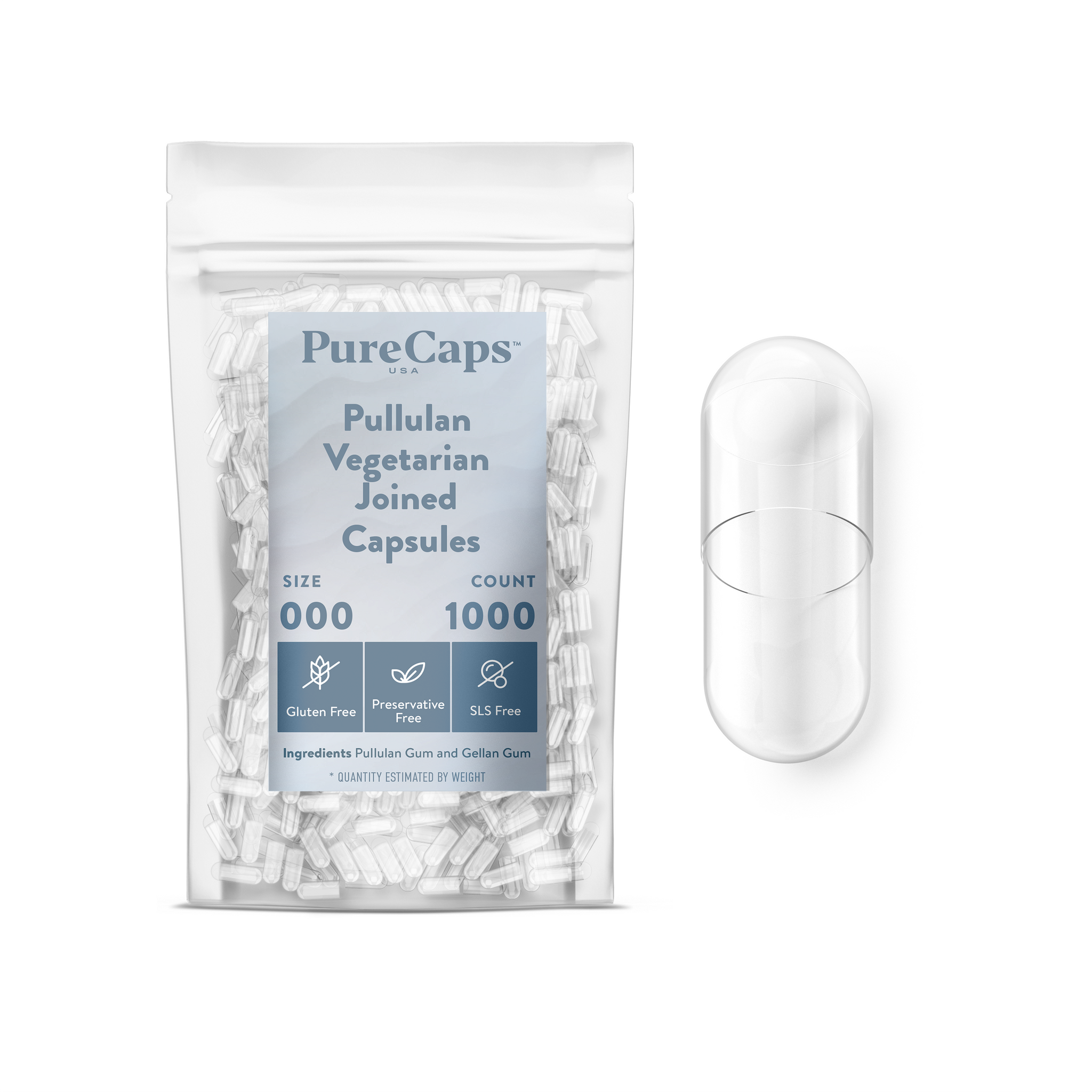 Size 000 Joined Clear Pullulan Capsules – PureCaps USA | A Capsule ...