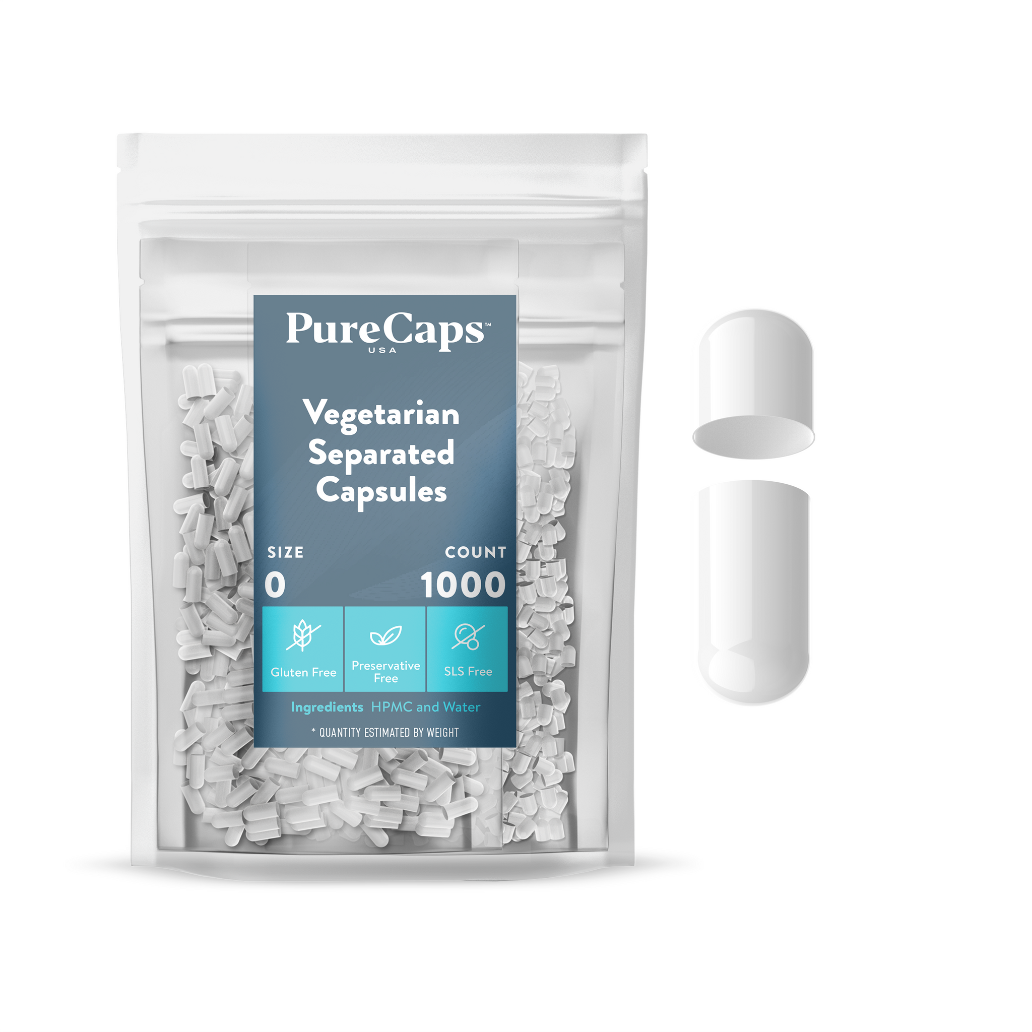 Size 0 Separated Solid Vegetarian Capsules – PureCaps USA | A Capsule ...