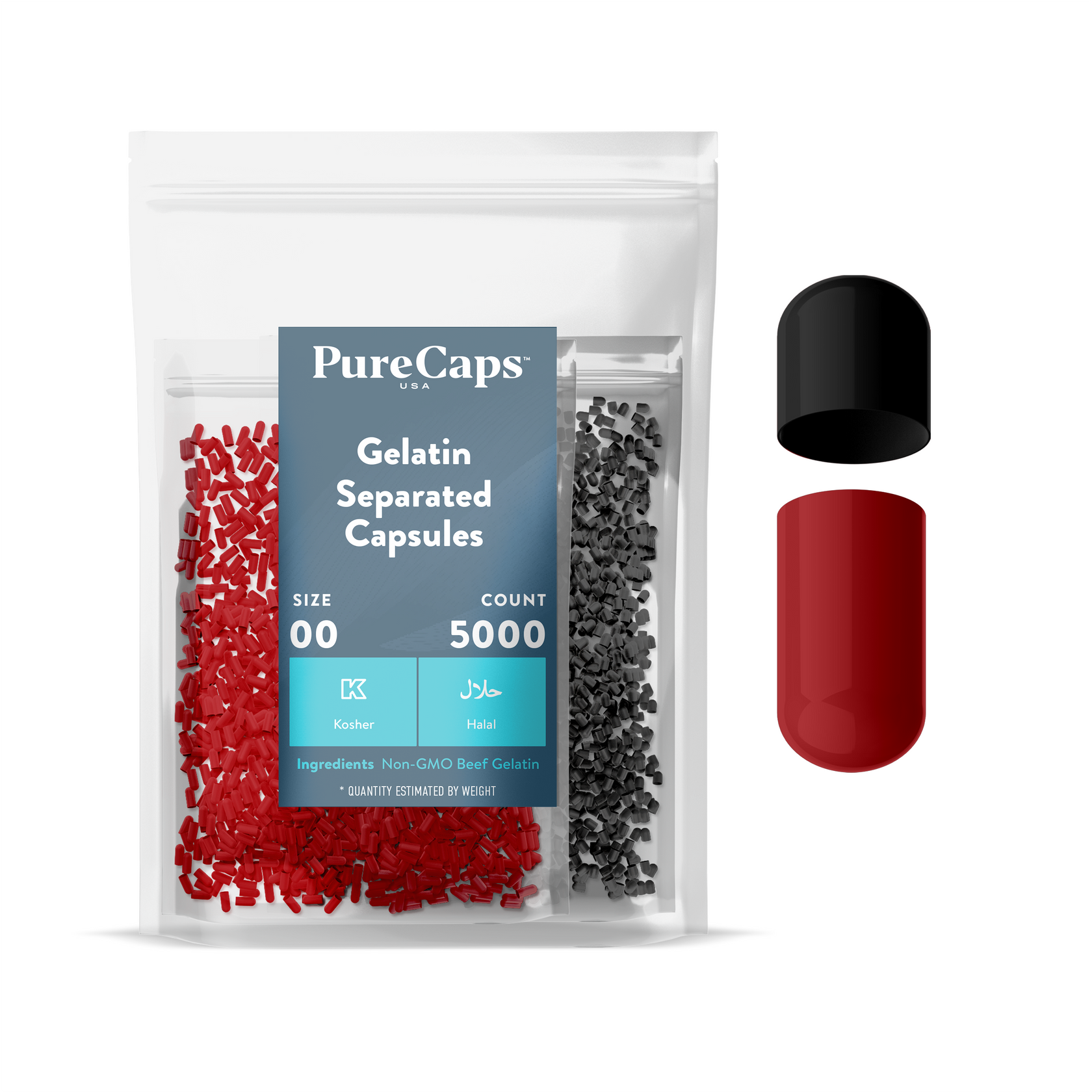 Size 00 Separated Two-Toned Gelatin Capsules – PureCaps USA | A Capsule ...