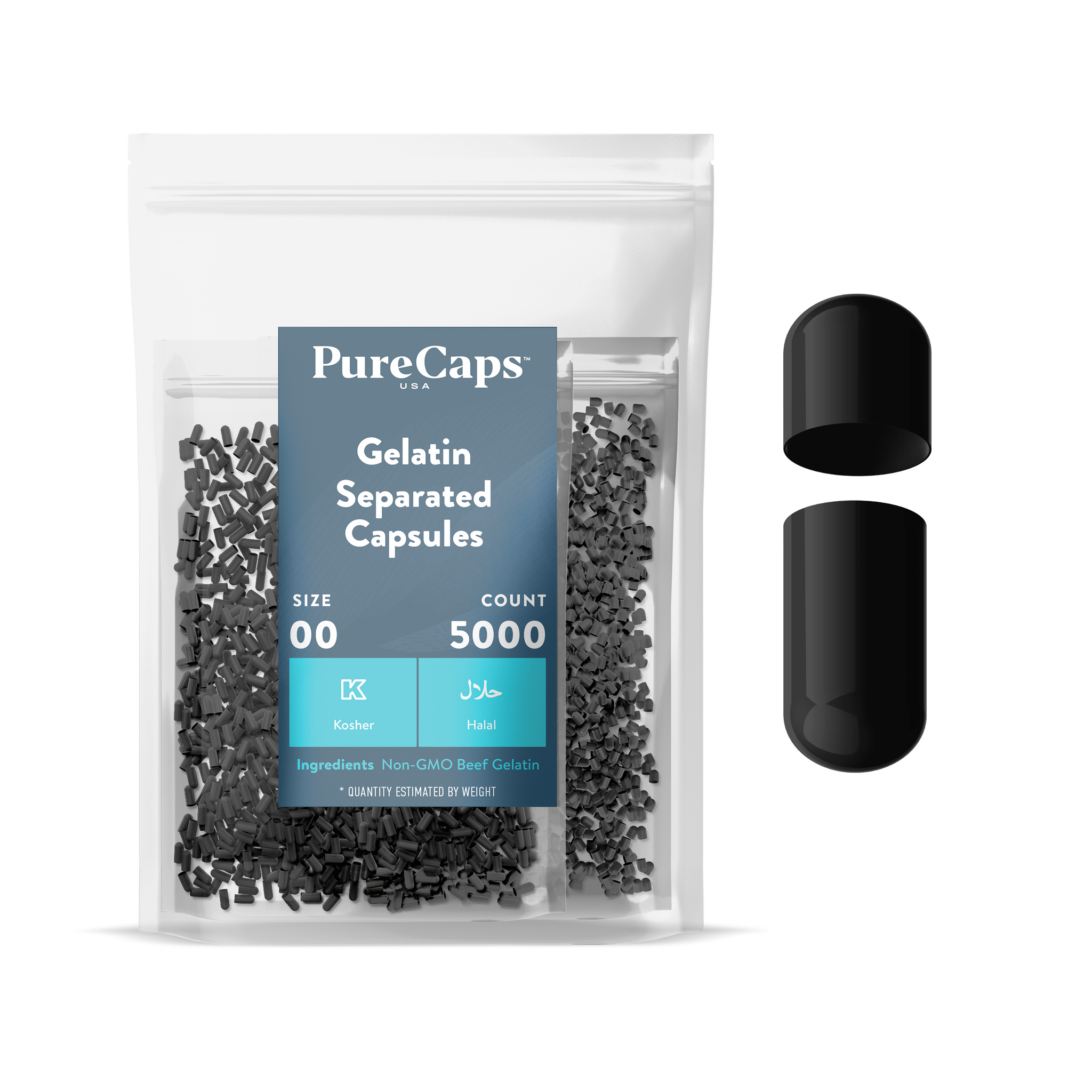 Size 00 Separated Solid Gelatin Capsules – PureCaps USA | A Capsule ...