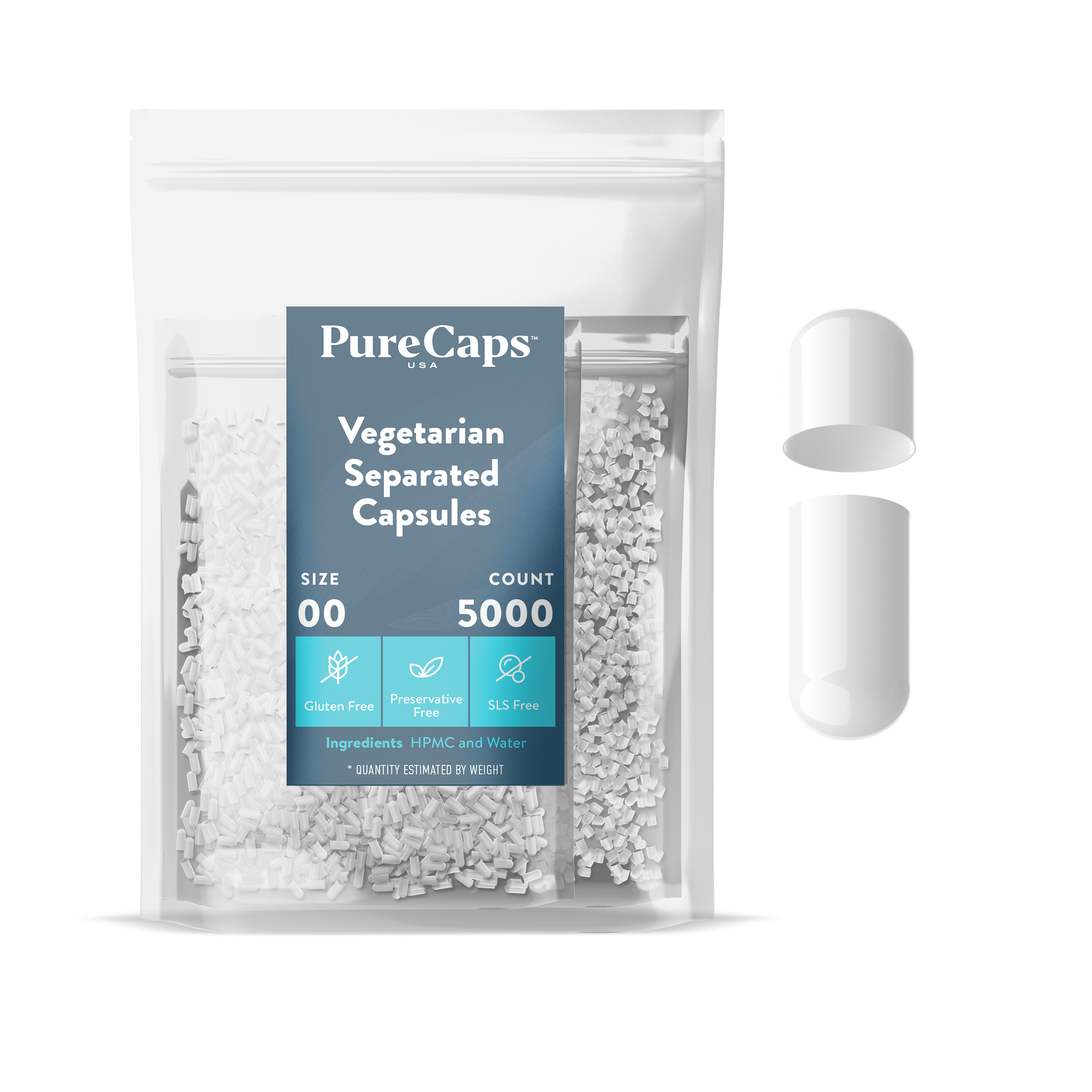 Size 00 Separated Solid Vegetarian Capsules – PureCaps USA | A Capsule ...
