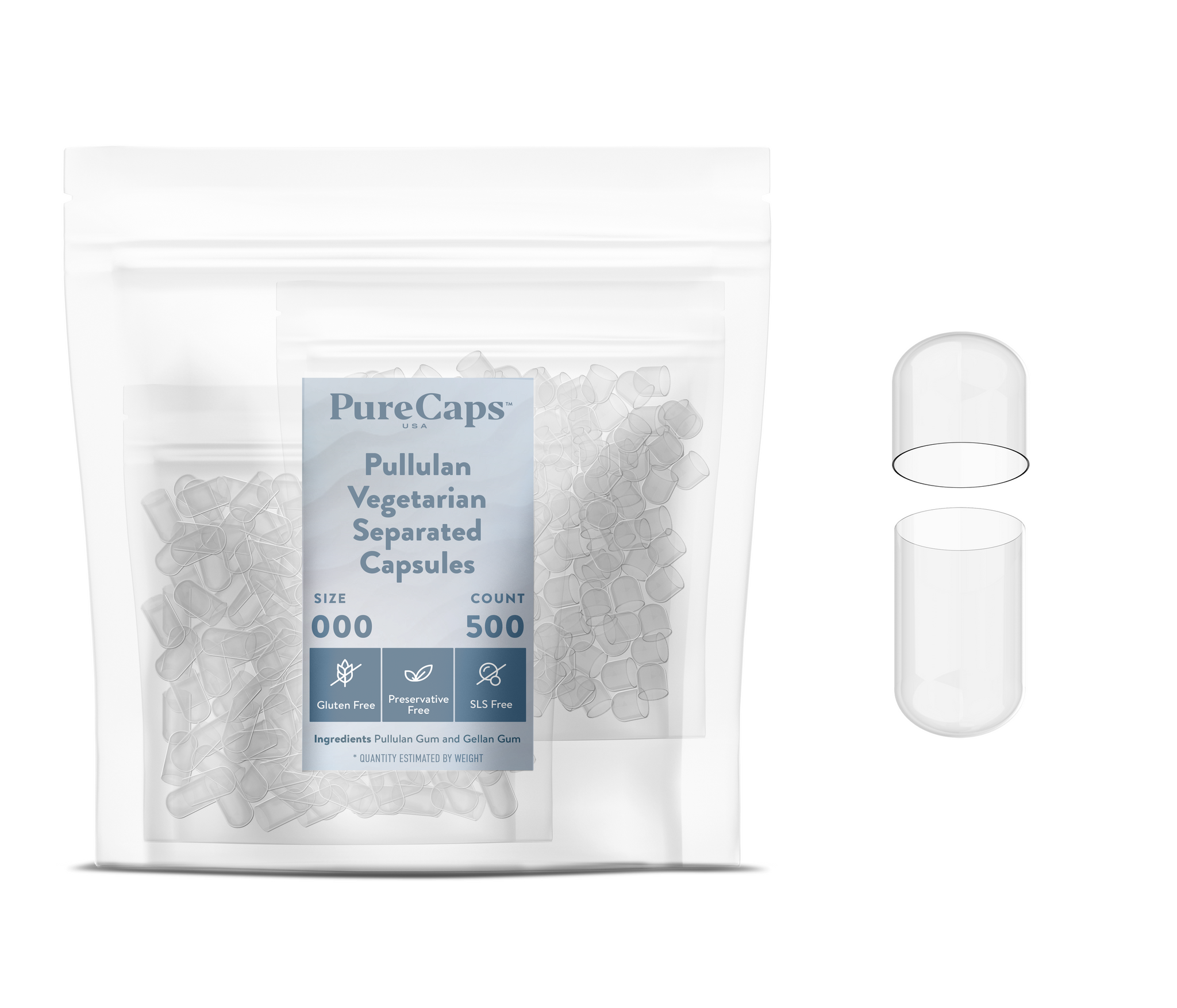 Size 000 Separated Clear Pullulan Capsules – PureCaps USA | A Capsule ...